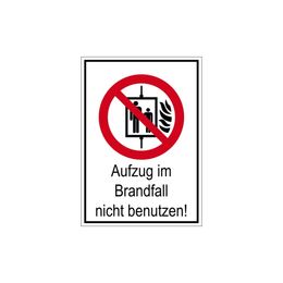 EICHNER Verbotsschild Aufzug im Brandfall nicht benutzen 10,5 x 14,8 cm (9225-10820-010)
