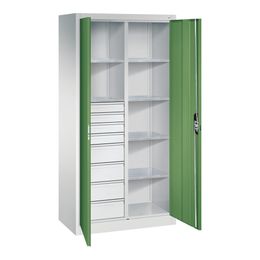 C+P Werkzeugschrank mit Schubladen Acurado, 1950x930x500mm, 7035/6011 ; C + P M&ouml;belsysteme (8921-305|S10327)