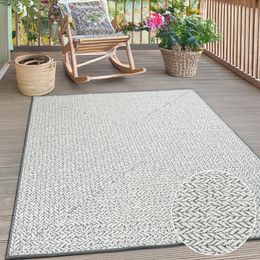 Teppich OTTO HOME "Matts Wende-Teppich in Strick-Optik auch f&uuml;r Balkon und Terrasse", grau, B:200cm H:5mm L:300cm, Polypropylen, Teppiche, Teppich, In- und Outdoor geeignet, Wetterfest & UV-best&auml;ndig