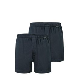 Boxershorts Schiesser "Boxershorts Multipacks", Herren, Gr. 12, blau (804, blau), Single Jersey, Obermaterial: 100% Baumwolle, unifarben, normal, Unterhosen Boxershorts, lockere Passform, mit Eingriff, Gummizug