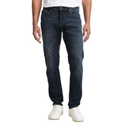 Tapered-fit-Jeans Tom Tailor, Herren, Gr. 31, L&auml;nge 32, blau (blau schwarz32), Denim/Jeans, Obermaterial: 78% Baumwolle, 20% Polyester, 2% Elasthan, unifarben, regular fit kn&ouml;chellang, Jeans Tapered-fit-Jeans