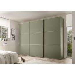 Schwebet&uuml;renschrank STAUD "Includo, kurze Lieferzeit: "Premium Variante in Wei&szlig; in 249cm Breite", dekor salbei, B:249cm H:222cm T:68cm, Holzwerkstoff, Schr&auml;nke, Schwebet&uuml;renschrank