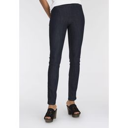 Skinny-fit-Jeans Arizona, Damen, Gr. 17, K + L Gr, blau (rinsed), Jeans, Obermaterial: 75% Baumwolle, 24% Polyester, 1% Elasthan, clean, Basic, eng lang, Jeans Skinny-fit-Jeans, extra-enger Schnitt, komfortable Leibh&ouml;he, Used-Look-Waschung