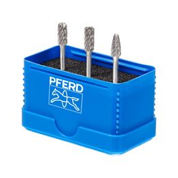 Pferd TOOLS Hartmetall Hochleistungsfr&auml;sstift Set 1404 ALLROUND 3-tlg. &Oslash; 6mm Schaft-&Oslash; 3mm universal grob (1404) (21901404)