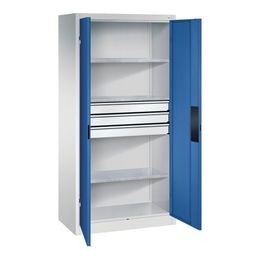 C+P Schwerlastschrank mit Schubladen Acurado, 1950x930x500mm, 7035/5010 ; C + P M&ouml;belsysteme (8921-5230|S10195)