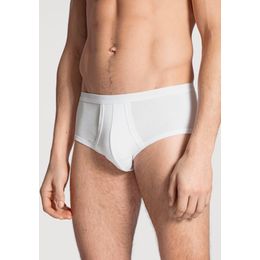 Midislip Calida "Twisted Cotton", Herren, Gr. S (46/48), wei&szlig;, Feinripp, Obermaterial: 100% Baumwolle, unifarben, normal, Unterhosen Midislip, mit Eingriff, Pure Cotton, Feinripp, weich