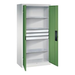 C+P Schwerlastschrank mit Schubladen Acurado, 1950x930x500mm, 7035/6011 ; C + P M&ouml;belsysteme (8921-5230|S10198)