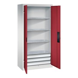 C+P Schwerlastschrank mit Schubladen Acurado, 1950x930x500mm, 7035/3003 ; C + P M&ouml;belsysteme (8921-523|S10202)