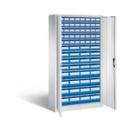C+P Magazinschrank mit 72 Regalk&auml;sten, H1980xB1000xT420mm Front Lichtblau Korpus Lichtgrau ; C + P M&ouml;belsysteme (133144-28|S10038)