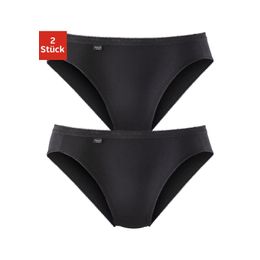 Tai-Slip Sloggi "Basic+", Damen, Gr. 38, schwarz, Single Jersey, Obermaterial: 95% Baumwolle, 5% Elasthan, unifarben, k&ouml;rpernah, Unterhosen Tai-Slip, perfekter Sitz, Baumwollmix, elastisch, weiche N&auml;hte, Topseller