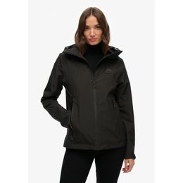Outdoorjacke Superdry "WATERPROOF JACKET", Damen, Gr. XL, schwarz, Web, Obermaterial: 100% Polyester, unifarben, loose fit Po-bedeckend, Jacken Outdoorjacke, Wasserdicht (S&auml;ule wird nachgereicht)