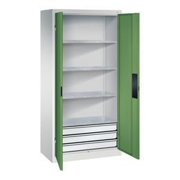 C+P Schwerlastschrank mit Schubladen Acurado, 1950x930x500mm, 7035/6011 ; C + P M&ouml;belsysteme (8921-523|S10203)