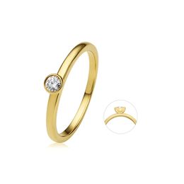 Diamantring ONE ELEMENT "0.1 ct Diamant Brillant Zarge Ring aus 585 Gelbgold" Gr. 59, gold, Fingerringe, Damen, 59,mit Brillant, Gelbgold 585, Diamantring