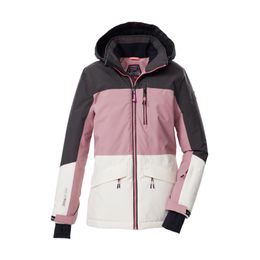 Skijacke Killtec "KSW 208 GRLS SKI JCKT", M&auml;dchen, Gr. 128, rosa (pink), Obermaterial: 100% Polyester;Futter: 100% Polyester;F&uuml;llung: 100% Polyester, Jacken Skijacke, Wasserdichte, atmungsaktive Kinderjacke mit Schneefang und Taschen