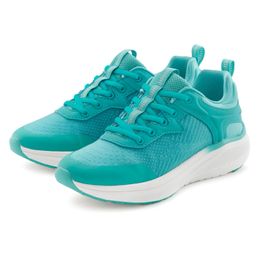 Sneaker Lascana "Turnschuhe", M&auml;dchen, Gr. 37, blau (t&uuml;rkis), Obermaterial: 70% Textilmaterial, 30% Lederimitat. Decksohle: 100% Textilmaterial. Futter: 100% Textilmaterial. Laufsohle: 100% Synthetik, unifarben, Basic, Schuhe Sneaker, Freizeitschuh, Schn&uuml;rhalbschuh mit herausnehmbarer Innensohle VEGAN
