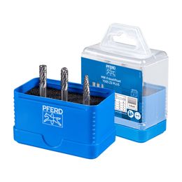 Pferd TOOLS Hartmetall Fr&auml;sstift Set 1505 Zahnung 3 PLUS 3-tlg. &Oslash; 6mm Schaft-&Oslash; 6mm universal mittel kreuzverzahnt (21901508)
