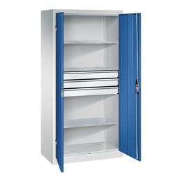 C+P Werkzeugschrank mit Schubladen Acurado, 1950x930x500mm, 7035/5010 ; C + P M&ouml;belsysteme (8921-5030|S10229)