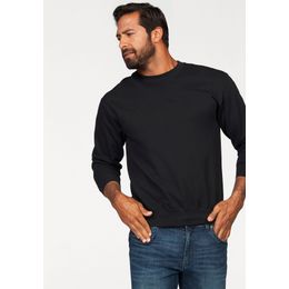 Sweatshirt Fruit of the Loom, Herren, Gr. XL (56/58), schwarz, angeraute Sweatware, Obermaterial: 80% Baumwolle, 20% Polyester, unifarben, schmal h&uuml;ftlang, Rundhals, Rippb&uuml;ndchen, Sweatshirts Sweatshirt, im unifarbenen Design, Topseller