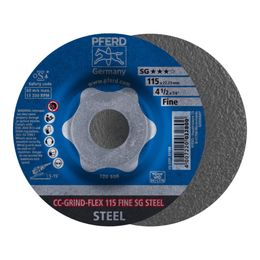 Pferd TOOLS CC-GRIND FLEX Schleifscheibe 115x22,23 mm FINE Leistungslinie SG STEEL f&uuml;r Stahl (64187115)