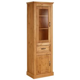 Vitrine OTTO HOME "Selma", beige (natur gebeizt, gewachst), Schr&auml;nke, Vitrine, H&ouml;he 180 cm