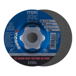 Pferd TOOLS CC-GRIND FLEX Schleifscheibe 125x22,23 mm FINE Leistungslinie SG STEEL f&uuml;r Stahl (64187125)