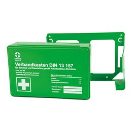 Gramm Medical Betriebsverbandkasten MINI + Wandhalterung, gr&uuml;n, DIN 13 157 (418.035.01502)