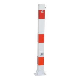 Schake Absperrpfosten Typ 470FUH, umlegbar + Dreikantverschlu&szlig;, zum Einbetonieren, 70x70mm, feuerverzinkt)