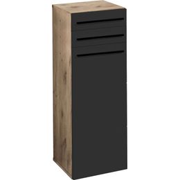 Midischrank BASIC BY BALCULINA "Rom BxHxT 34x104x31 cm", schwarz matt, viking oak, B:34cm H:104cm T:31cm, Schr&auml;nke, Midischrank, Breite 34cm, Kunststoffgriffe, Made in Europa