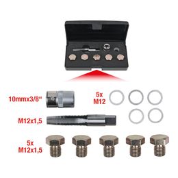 KS Tools &Ouml;lablassschrauben-Gewindereparatur-Satz, 12-teilig M12 x 1,5 (150.4915)