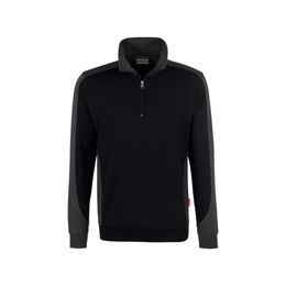 HAKRO Zip-Sweatshirt Contrast Performance, schwarz, Unisex-Gr&ouml;&szlig;e: L (476-005/L)