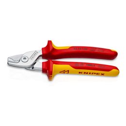 Knipex 95 16 160 StepCut&reg; Kabelschere isoliert mit Mehrkomponenten-H&uuml;llen, VDE-gepr&uuml;ft verchromt 160 mm)
