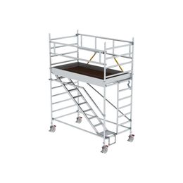 Munk SG Rollger&uuml;st mit stabilen Schr&auml;gaufstiegen und ger&auml;umiger Arbeitsplattform, 1,35 x 2,45 m, Plattformh&ouml;he 2,51 m, SG135245 (167111)