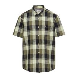 Karohemd Camel Active, Herren, Gr. S, N-Gr, gr&uuml;n (dusty khaki), Web, Obermaterial: 100% Baumwolle, kariert, h&uuml;ftbedeckend, Rundhals, Hemden Karohemd, Kurzarm aus reiner Baumwolle