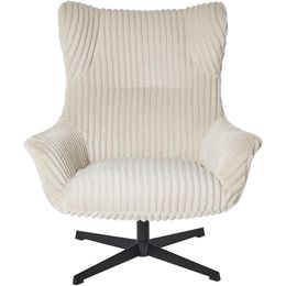 Sessel Jahnke "LOUNGE SNOOZE", sanftes wei&szlig;, B:83cm H:102cm T:80cm, Sessel, Sessel, Loungesessel, drehbar, dick gepolstert, Armlehnen, weicher Cordbezug