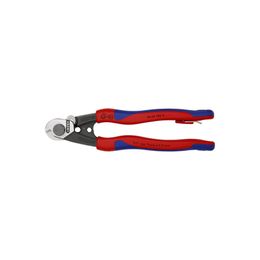 Knipex 95 62 190 T Drahtseilschere geschmiedet mit Mehrkomponenten-H&uuml;llen, mit integrierter Befestigungs&ouml;se zum Anbringen einer Absturzsicherung 190 m)