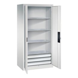 C+P Schwerlastschrank mit Schubladen Acurado, 1950x930x600mm, 7035/7035 ; C + P M&ouml;belsysteme (8922-523|S10145)