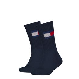 Socken Tommy Hilfiger "TH KIDS SOCK FLAG", M&auml;dchen, Gr. 27-30, navy, Baumwollmischung, normal, Socken Socken, halbe Frotteesohle f&uuml;r zus&auml;tzlichen Komfort