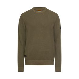 Strickpullover Camel Active, Herren, Gr. 3XL, deep olive, Strick, Obermaterial: 100% Baumwolle, unifarben, normal h&uuml;ftbedeckend, Rundhals, B&uuml;ndchen, Pullover Strickpullover, unifarben und aus reiner Baumwolle