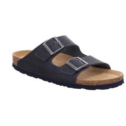 Pantolette Rohde "Grado", Herren, Gr. 43, blau (dunkelblau), Leder, Schuhe Pantolette, Sommerschuh, Schlappen, Poolslides, ergonomisch geformtes Fu&szlig;bett