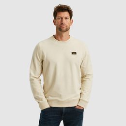 PME-Legend Sweatshirt PME LEGEND, Herren, Gr. M, wei&szlig; (bone wei&szlig;), Sweatware, Obermaterial: 95% Baumwolle, 5% Elasthan, unifarben, regular fit normal, Rundhals, Rippb&uuml;ndchen, Sweatshirts Sweatshirt, mit Logo Stickerei