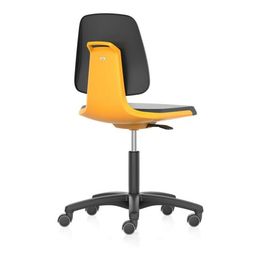 bimos Arbeitsstuhl Labsit 2, PU orange Sitzh&ouml;he 450-650 mm mit Rollen (9123-2000-3279)