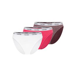Bikinislip "3 PACK BIKINI (LOW-RISE)", Damen, Gr. XS (34), 3 Stk., innuendo, stencil heart, schwarz berry, c, Jersey, Obermaterial: 90% Baumwolle, 10% Elasthan, Calvin Klein Underwear, k&ouml;rpernah, Unterhosen Bikinislip, mit Logobund