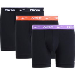 Boxer NIKE UNDERWEAR "BOXER BRIEF 3PK", Herren, Gr. L, 3 Stk., schwarz, schwarz, schwarz, Jersey, Obermaterial: 95% Baumwolle, 5% Elasthan, k&ouml;rpernah, Unterhosen Boxer, mit Logo-Elastikbund