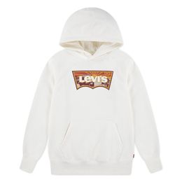 Hoodie LEVI'S KIDS "LVB SUNRISE BATWING HOOD", Jungen, Gr. 8 (128), levi's egret, Sweatware, Obermaterial: 60% Baumwolle, 40% Polyester, bedruckt, normal, B&uuml;ndchen, Sweatshirts Hoodie, mit Batwing-Logo, for Boys