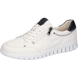 Waldl&auml;ufer Sneaker WALDL&Auml;UFER "H-BALDO", Herren, Gr. 10 (44,5), bunt (wei&szlig;, dunkelblau), Nappaleder, Schuhe Sneaker, Halbschuh, Freizeitschuh, Schn&uuml;rschuh in Bequemweite H (= sehr weit)