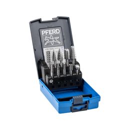 Pferd HSS Fr&auml;sstift Set 81 aus HSS mit Zahnung 3 und Schaft-&Oslash; 6 mm (10-tlg., &Oslash; 16/12/10/6 mm, universal mittel fein), 22900813)