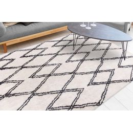 Hochflor-Teppich Calo-deluxe "Elvar-3000" Gr. 4, beige (elfenbeinfarben), B:160cm H:27mm L:230cm, Kunstfaser, Teppiche, Hochflor-Teppich, besonders weich durch Microfaser, Wohnzimmer