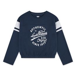 Longsleeve LEVI'S KIDS "LVG VARSITY LS TEE", M&auml;dchen, Gr. 6 (116), big dipper, Jersey, Obermaterial: 62% Polyester, 34% Viskose, 4% Elasthan, bedruckt, regular fit taillenlang, Rundhals, angesetztes B&uuml;ndchen, Shirts Longsleeve, Cropped - for Girls