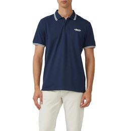 Poloshirt s.Oliver, Herren, Gr. M, blau, Piqu&eacute;, Obermaterial: 100% Baumwolle, unifarben, regular fit taillenbedeckt, Rundhals, kontrastfarben, Shirts Poloshirt, mit Logo Schriftzug