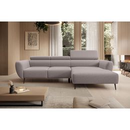 Ecksofa WERK2 "Alisson, mit elektrischer Sitztiefenverstellung, L-Form, Breite 277 cm", beige, B:277cm H:76cm T:174cm, 92% Polyester, 8% Nylon, Sofas, Ecksofa, Alisson &ndash; flexibler Komfort mit modernem Design und smarten Details.